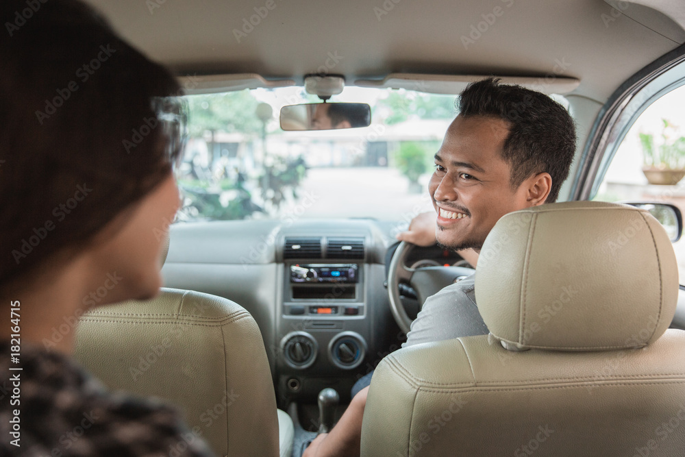 polite asian taxi driver Stock Photo | Adobe Stock