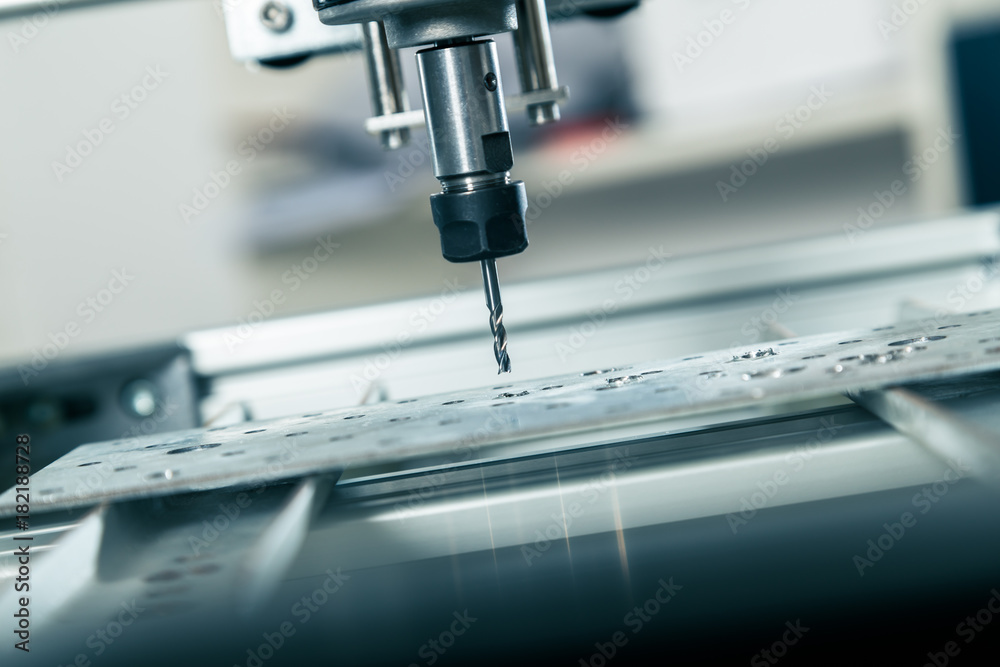CNC milling machine working, Cutting metalwork process. Milling machine ...