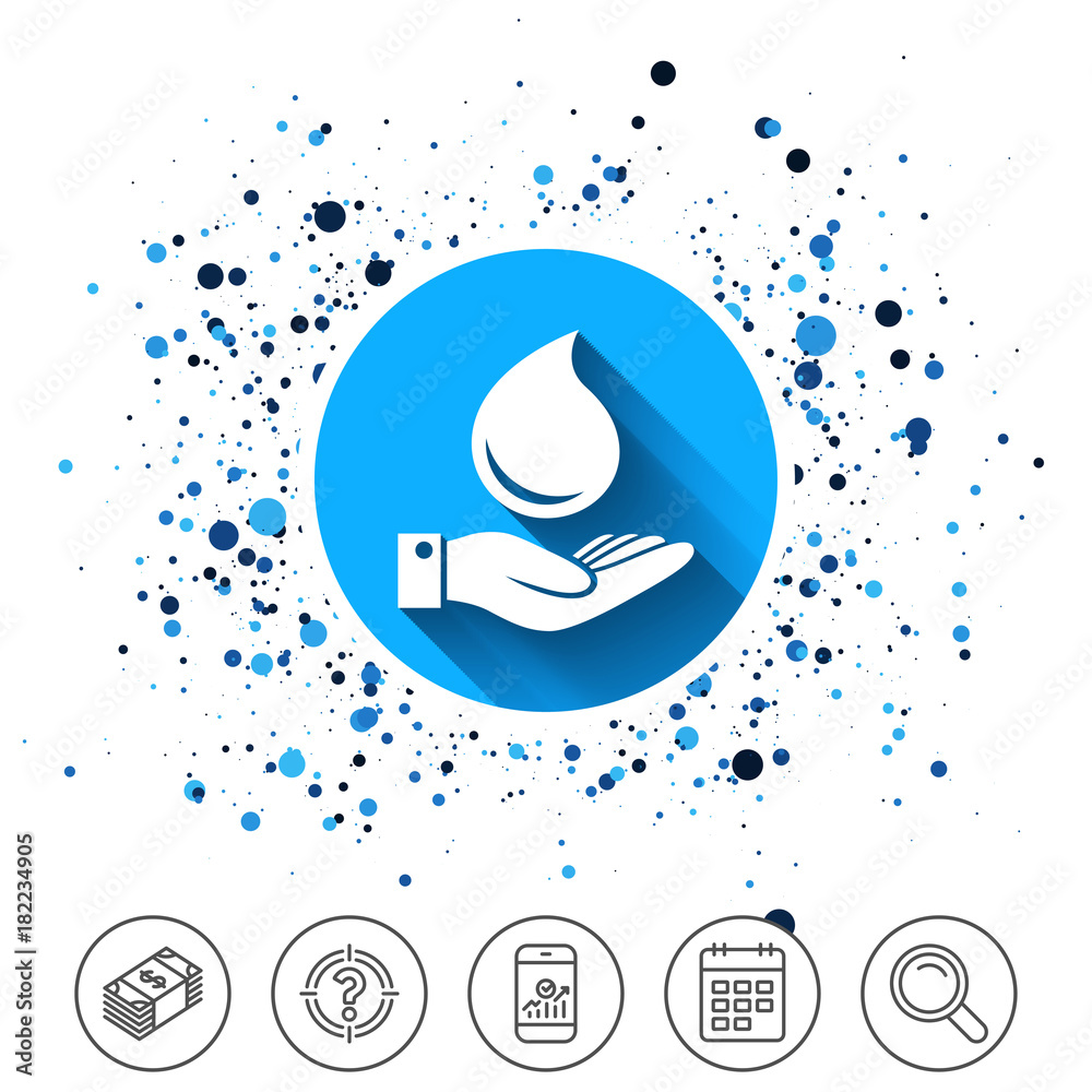 Water drop and hand sign. Save water symbol. Stock Vector | Adobe Stock