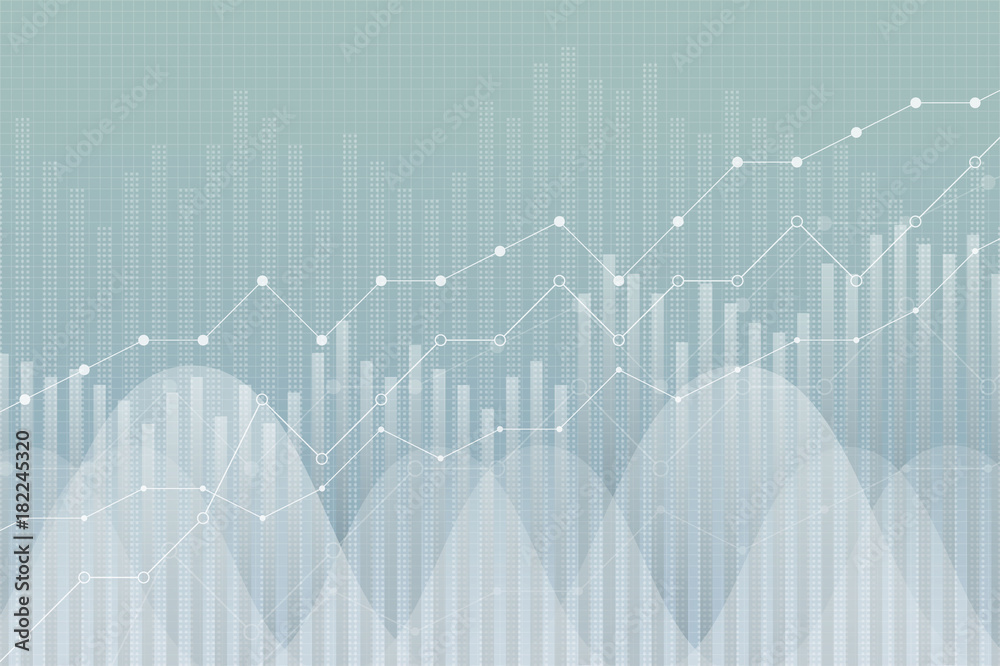 Financial growth, revenue graph, vector illustration. Trend lines ...