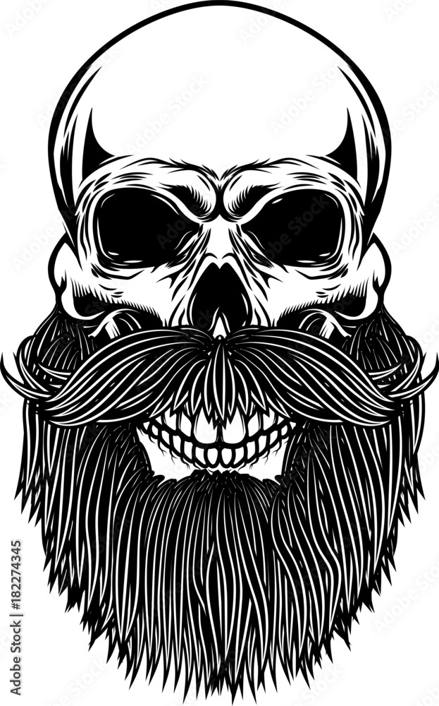 Bearded skull. Design element for poster, emblem, t shirt. Vector ...