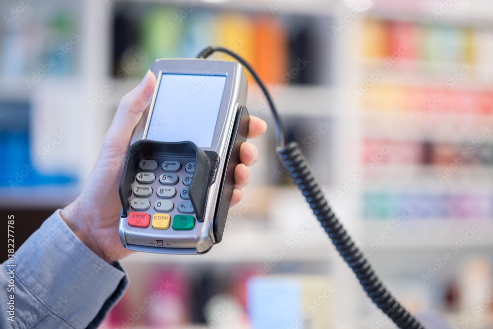 EC- / Bankomat - Karten Terminal, Plastikgeld im Handel Stock-Foto ...