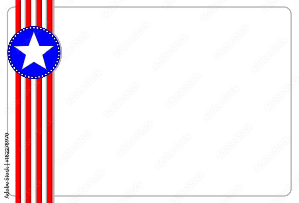 Stylized American flag frame with empty space for text for brochures ...