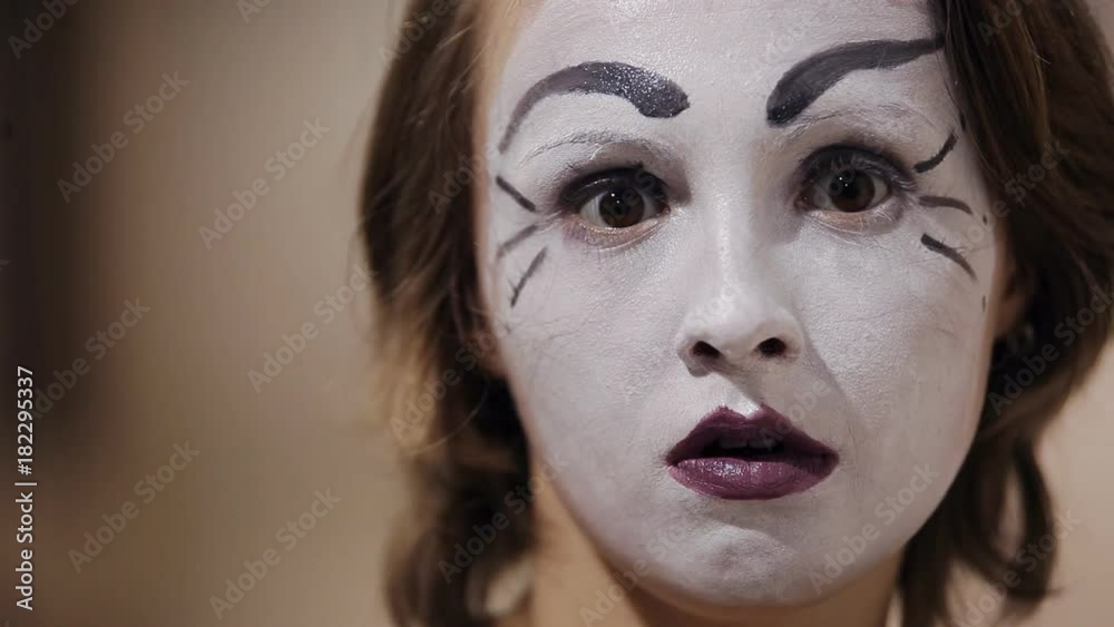 mime depicts different emotions Stock Video | Adobe Stock