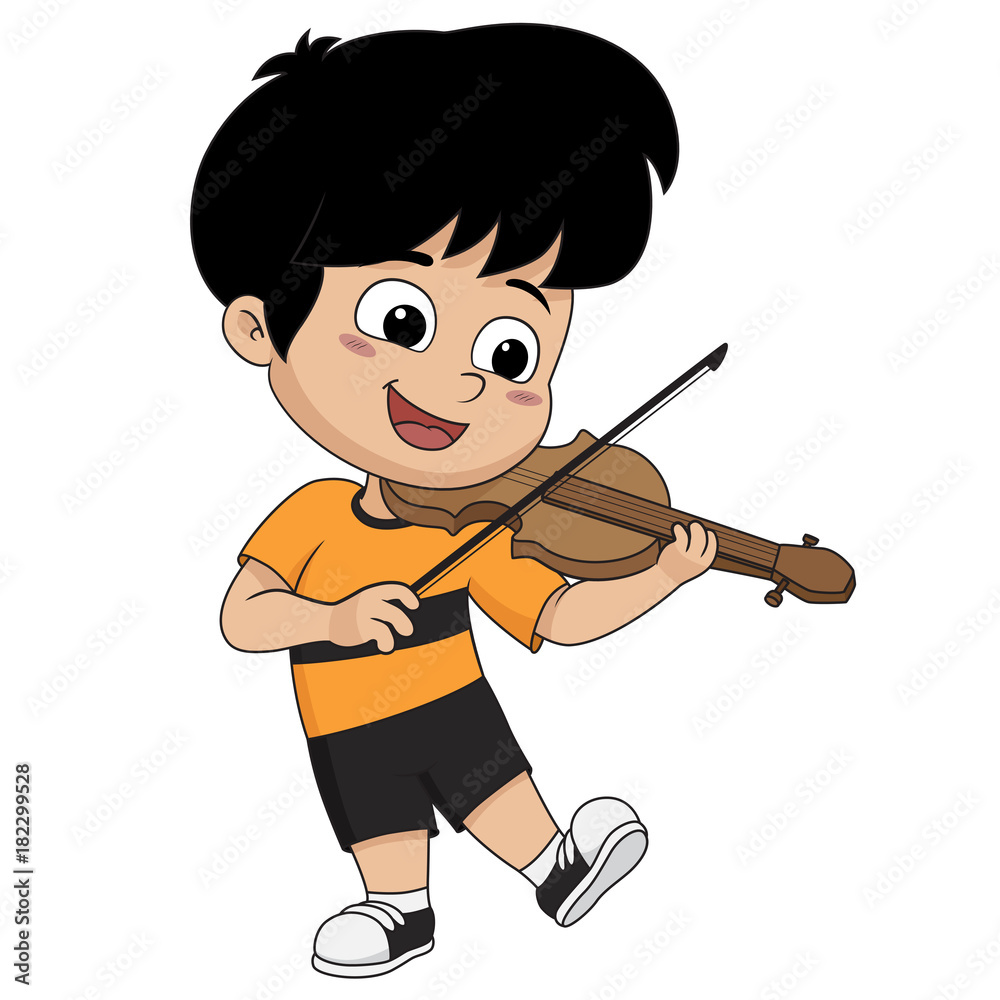 Kid Playing Violin Clipart