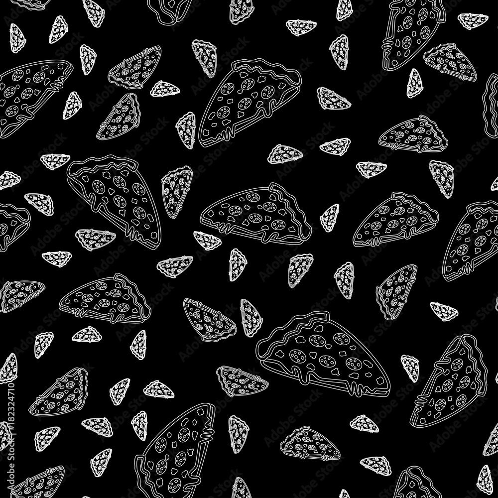 Abstract seamless pizza pattern for girls or boys. Creative vector ...
