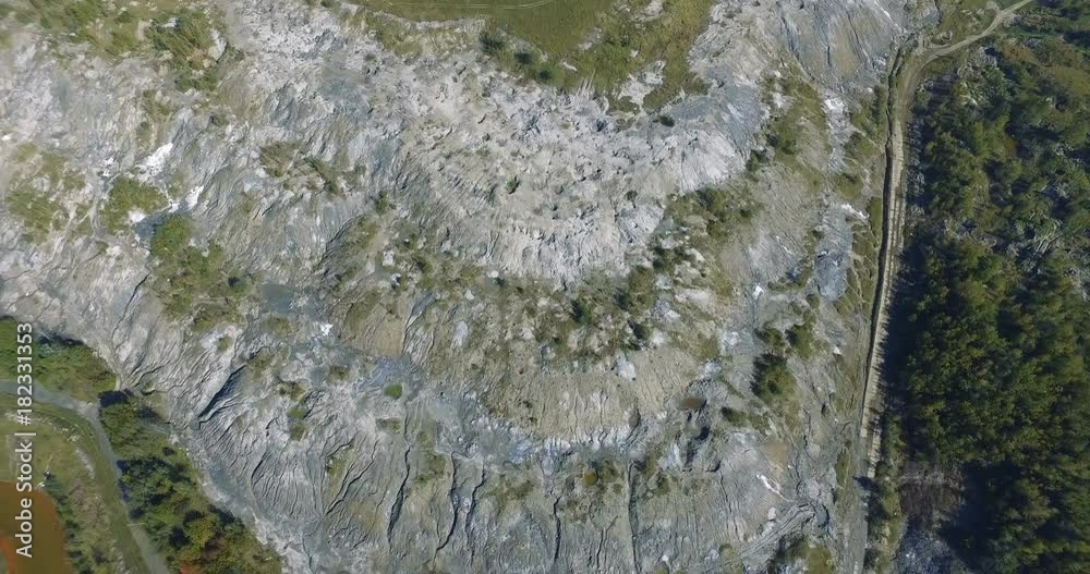 Aerial shooting of the earth road amazing colors view blue sky drone ...