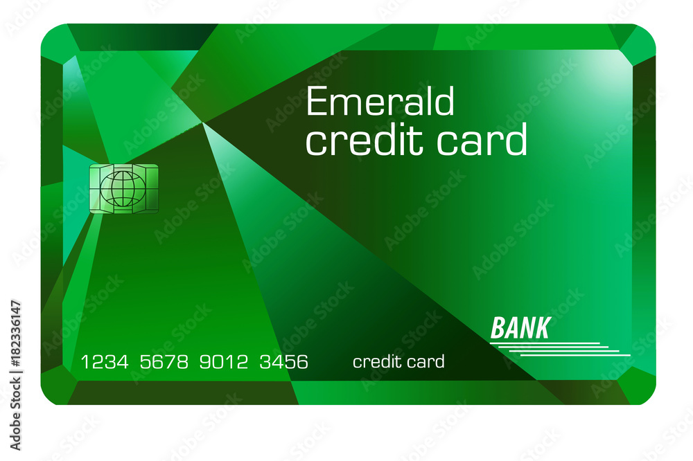 This is a jewel of a credit card, an emerald colored card with facets ...