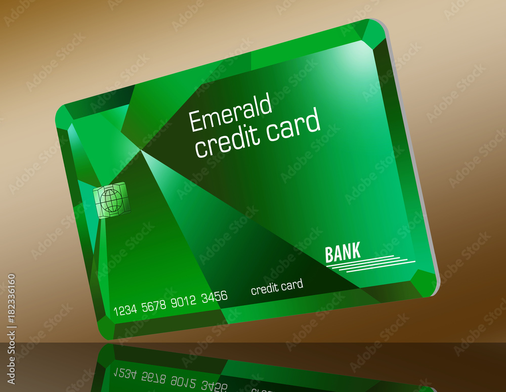 This is a jewel of a credit card, an emerald colored card with facets ...