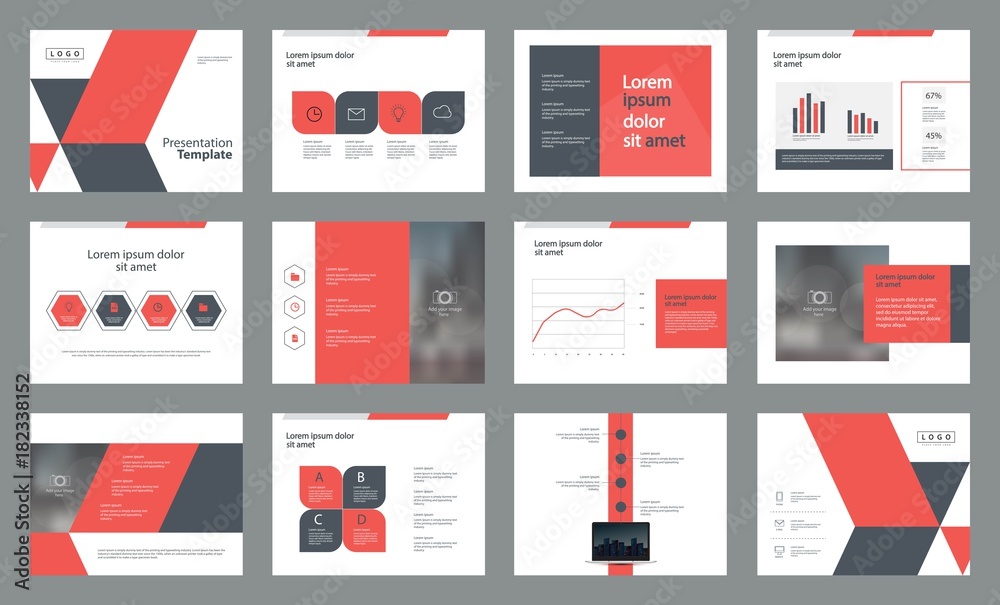 business presentation page layout template design with info graphic ...