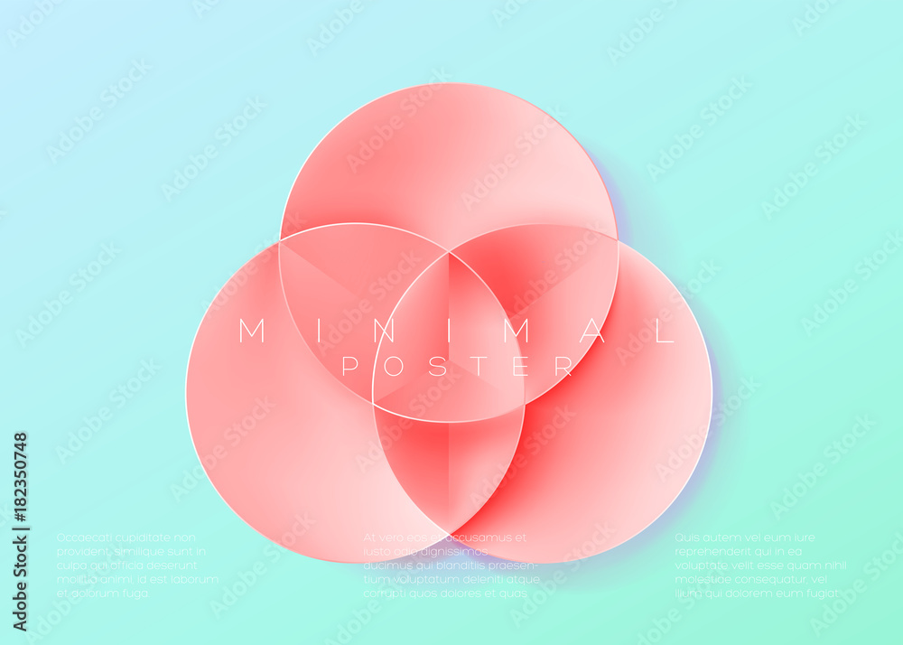 Vector Trendy Minimal Poster. Pastel Vibrant Background with Futuristic ...