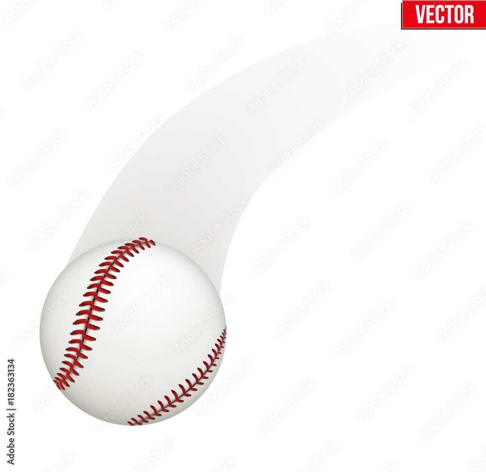 Baseball in motion. Moving ball. Vector Illustration Isolated on white ...