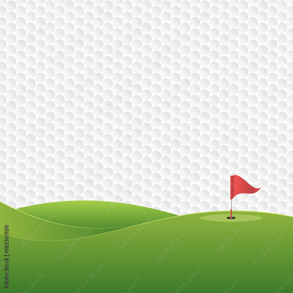 Golf background. Golf course with a hole and a flag. Stock Illustration ...