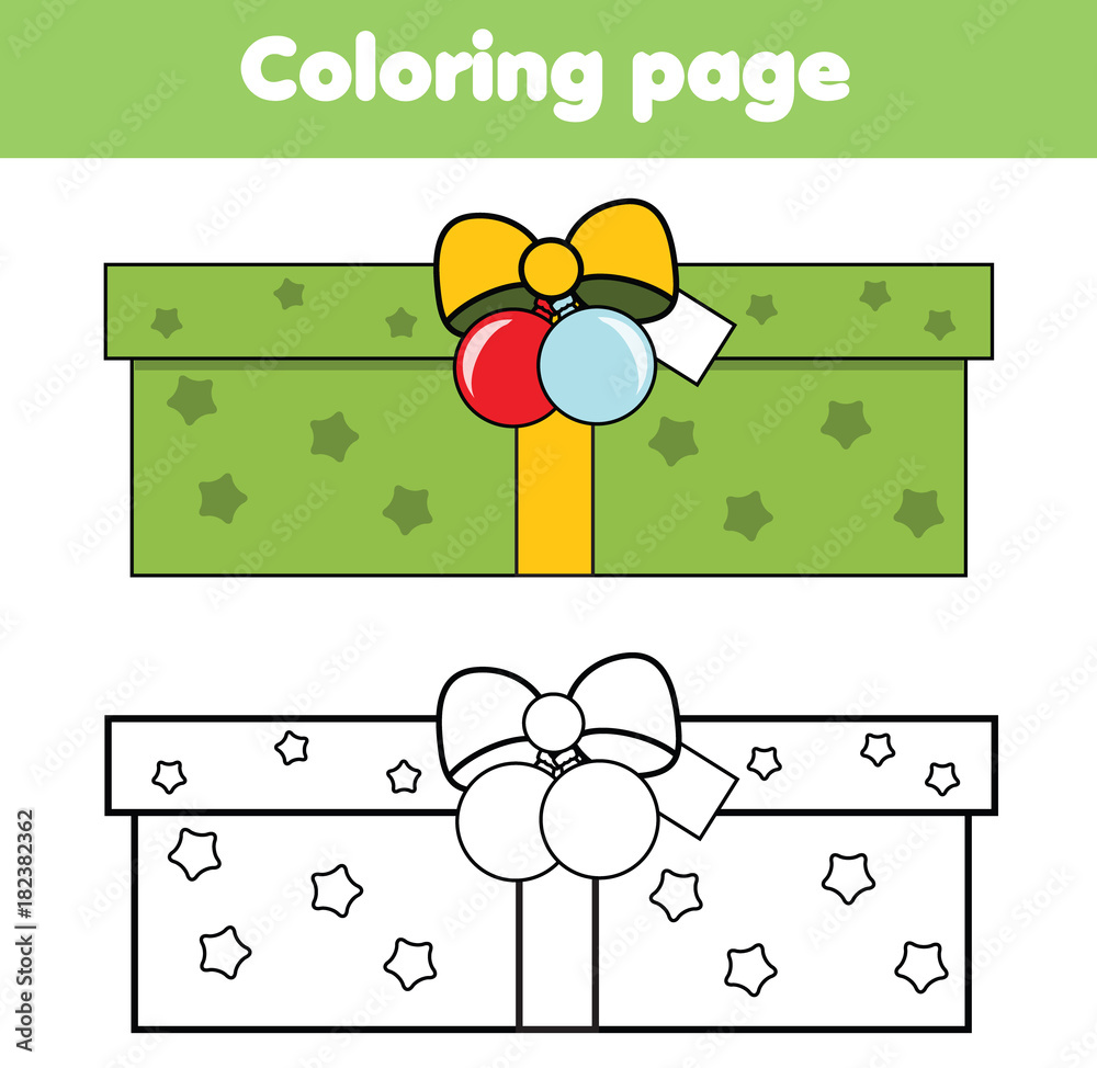 Gift Box Coloring Page