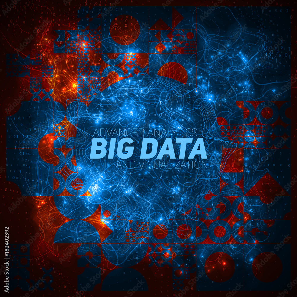 Futuristic Big data visualization. Cybernetic infographic. Information ...