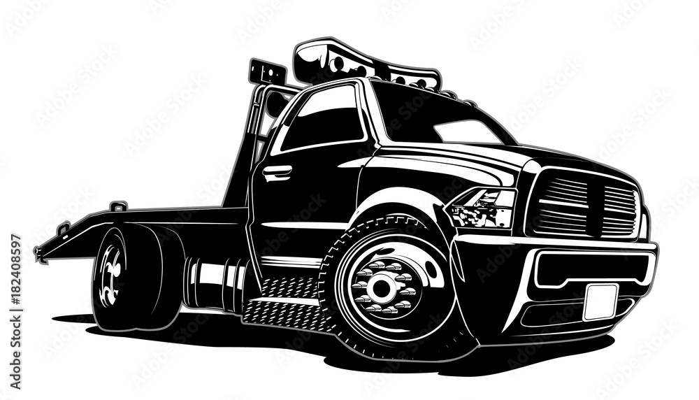 Cartoon tow truck Stock Vector | Adobe Stock