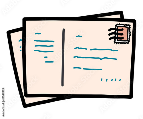 postcard / cartoon vector and illustration, hand drawn style, isolated ...