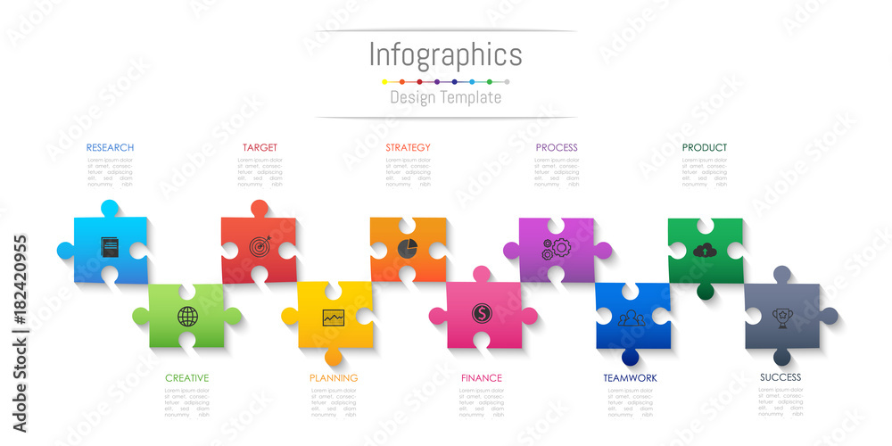 Infographic design elements for your business data with 10 options ...