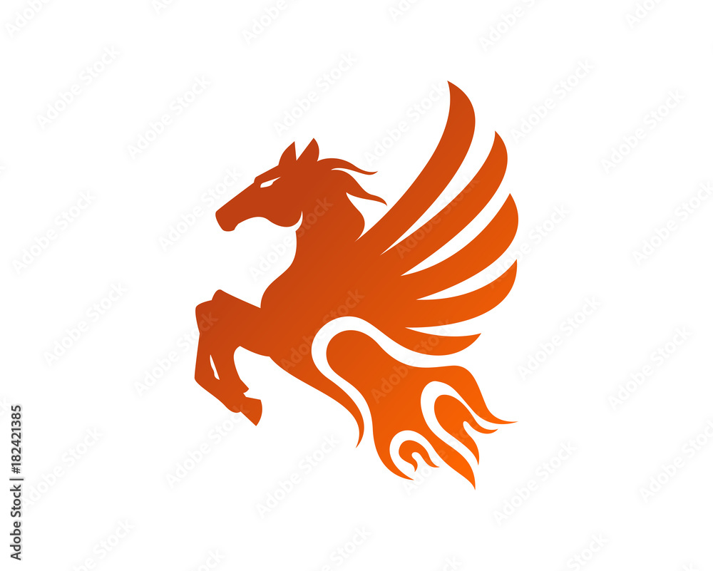 Red Horse With Wings Logo