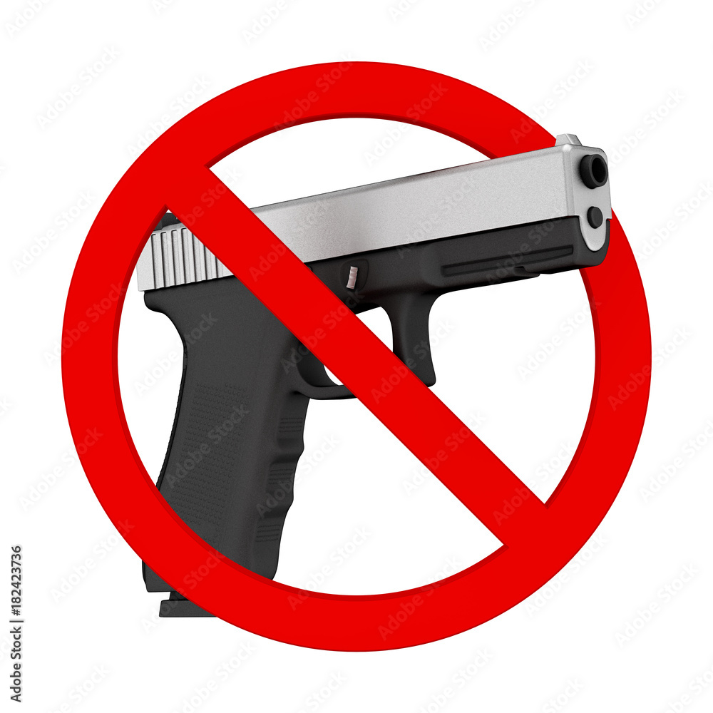 No weapons concept. Powerful Metalic Police or Military Pistol Gun with ...