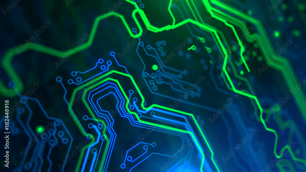 Abstract Technology background Circuit board futuristic server code ...