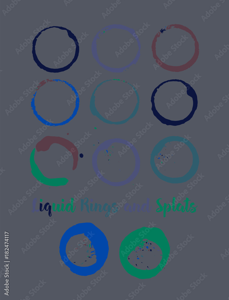 Coffee Rings and Splats. Vector Vintage Coffee Shop Logo Stamp ...