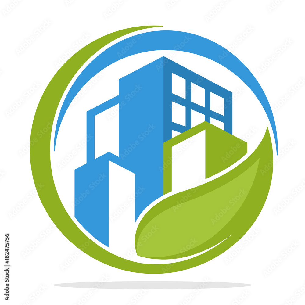 Icon logo with green city management concept Stock Vector | Adobe Stock