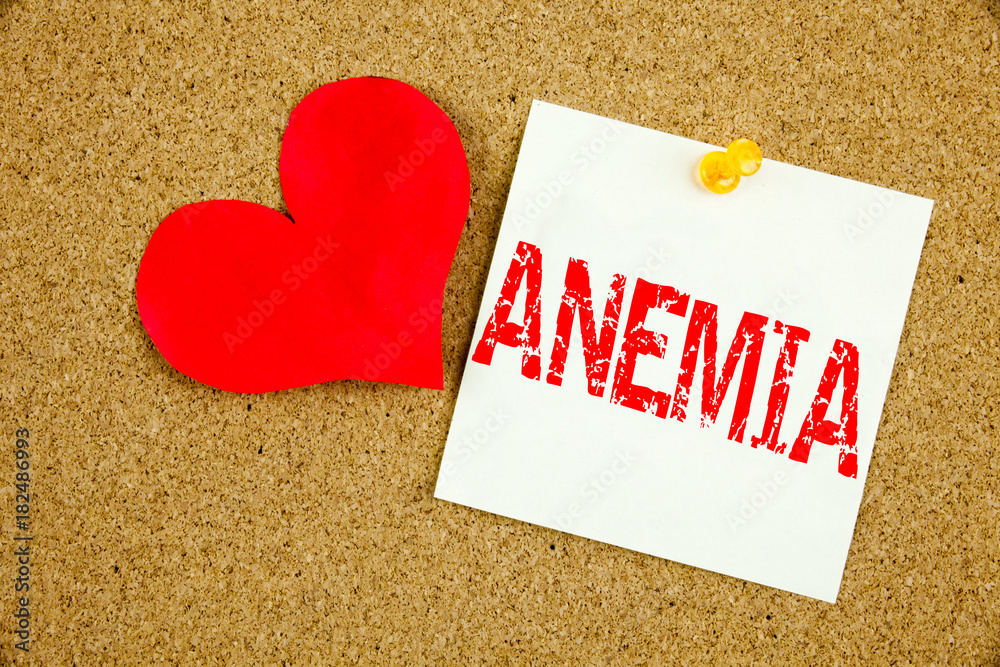 Conceptual Hand Writing Text Caption Inspiration Showing Anemia Concept