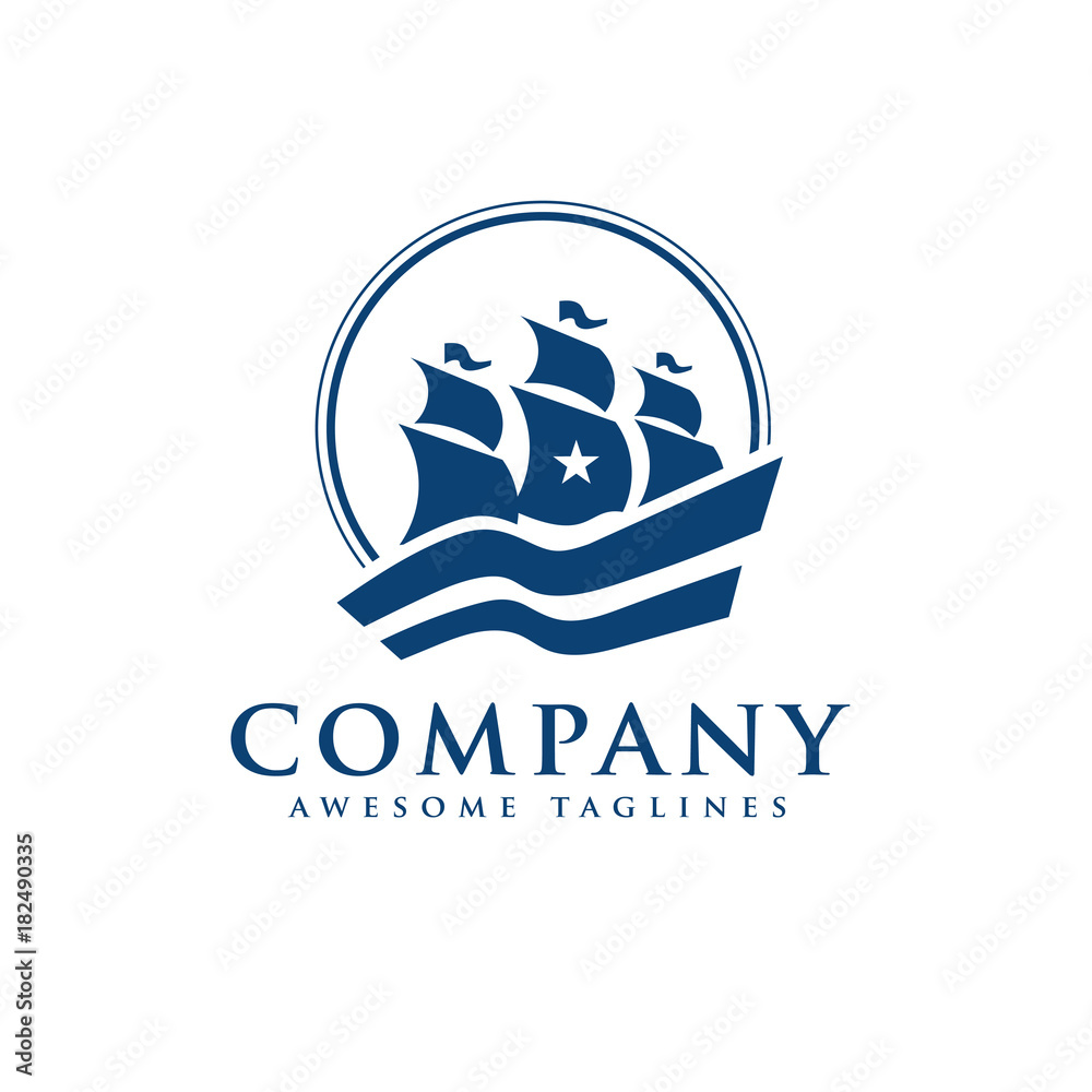 elegant Sailing boat logo vector, creative simple classic Sailing boat ...