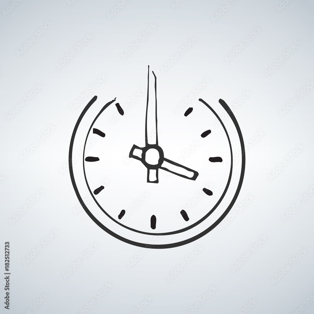 Old horologe ticker timekeeper ui emblem on white wall backdrop ...