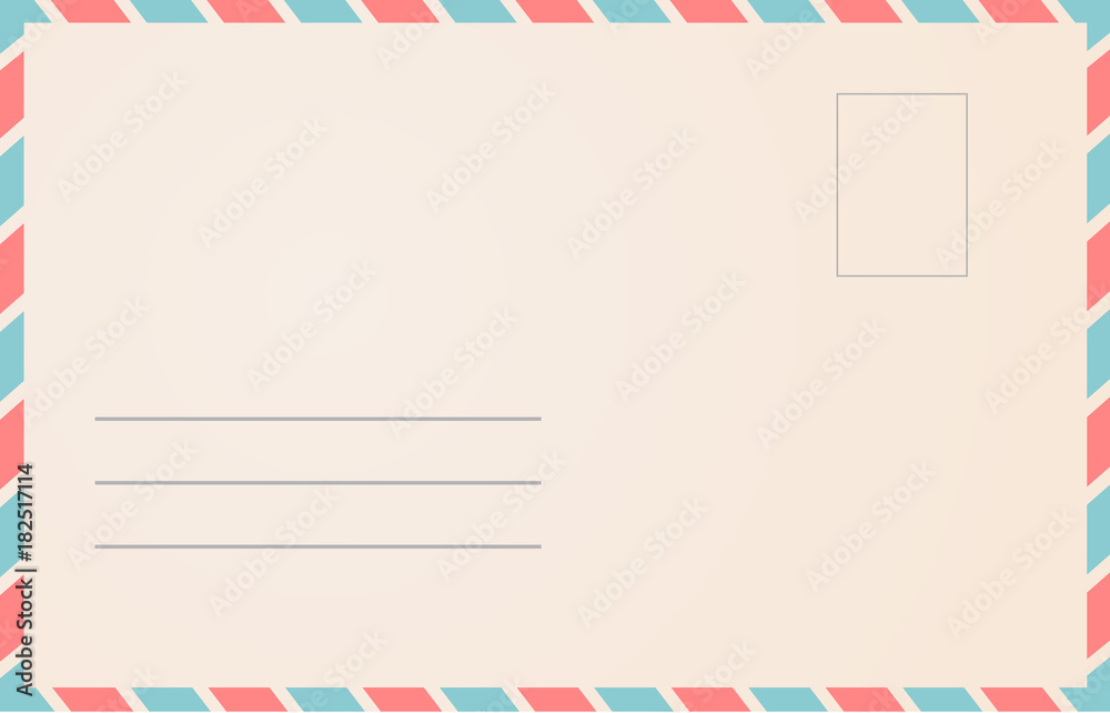 Postal envelope template. Mail letter design illustration Stock Vector ...