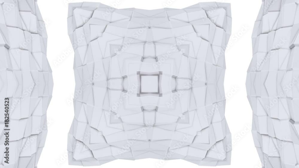 Abstract simple 3D background in white color, low poly style as modern ...