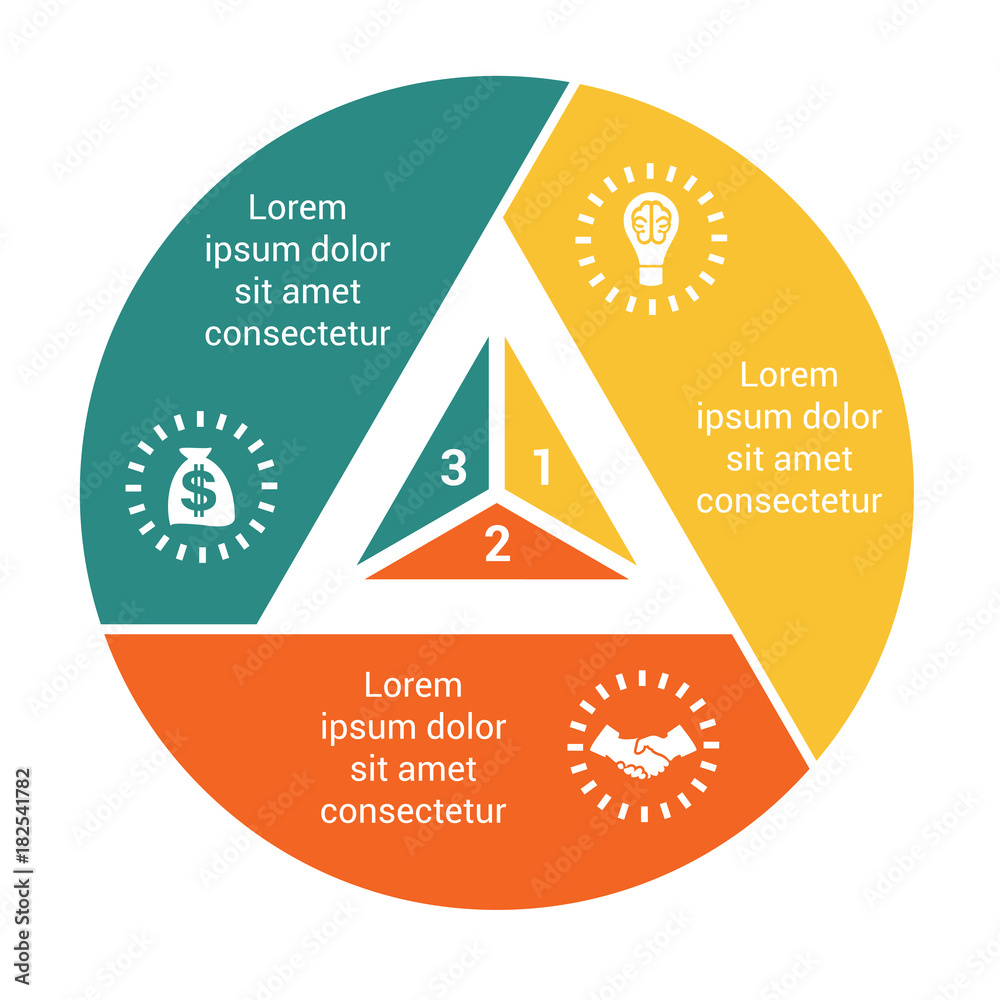 Infographic Business Pie chart for 3 options, step by step processes ...