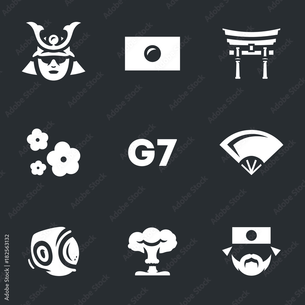 Vector Set of Japan Icons. Stock Vector | Adobe Stock