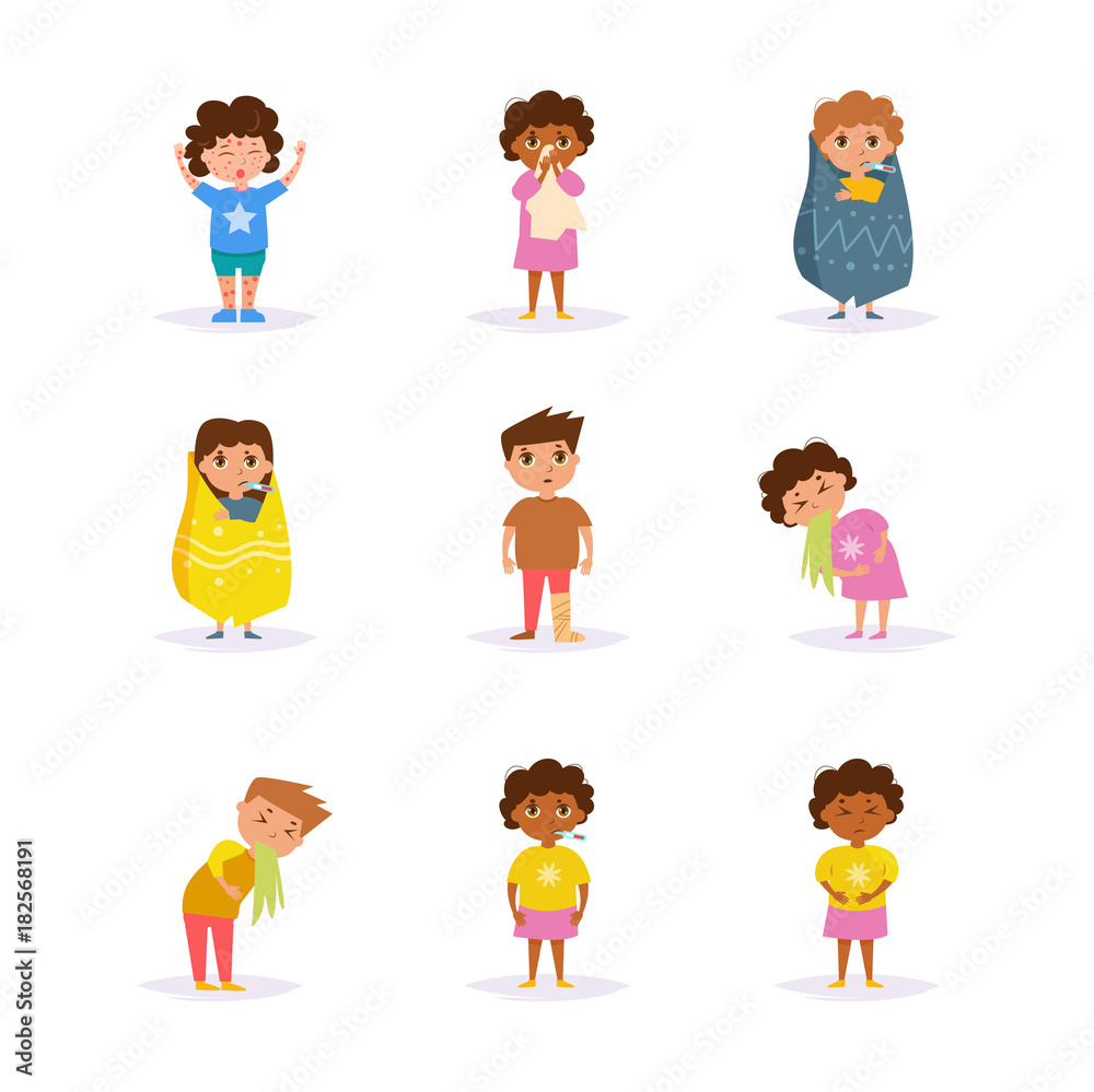 Sick Children Clip Art