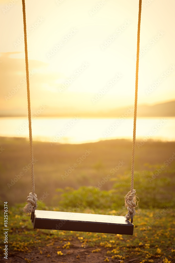 Children swing in the park (vintage tone) Stock Photo | Adobe Stock