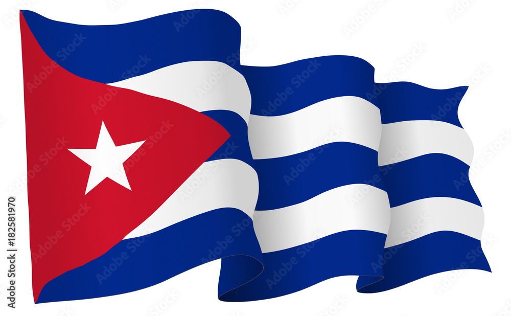 Cuba Flag Waving Vector Illustration Stock Vector | Adobe Stock