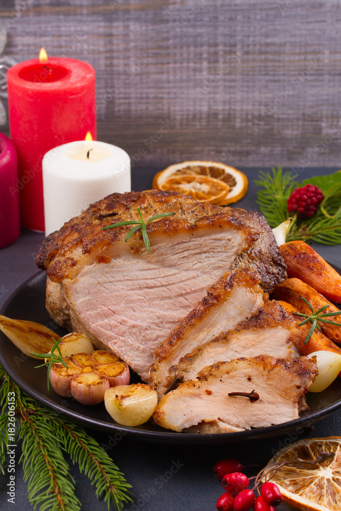 Christmas Ham Dinner Plate