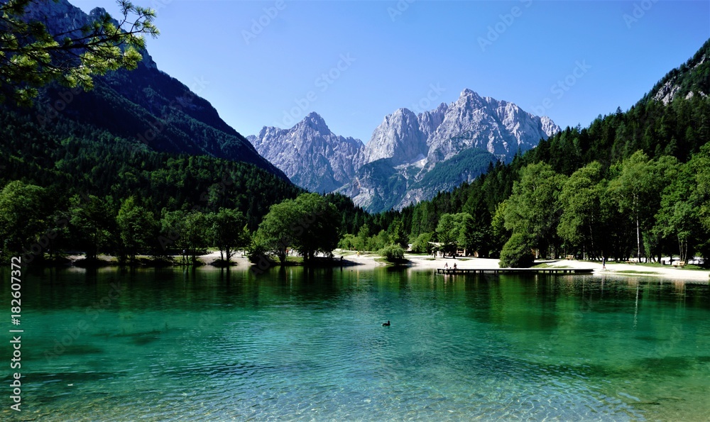 Wunderschöner Jasna See in Kranjska Gora Stock Photo | Adobe Stock