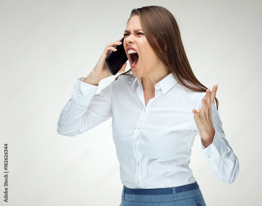 Woman Screaming At Phone