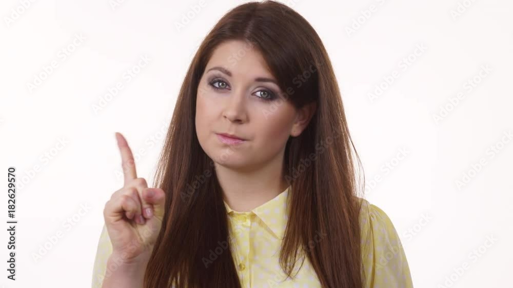 Vídeo do Stock: Young woman say no by shaking head wagging her finger ...