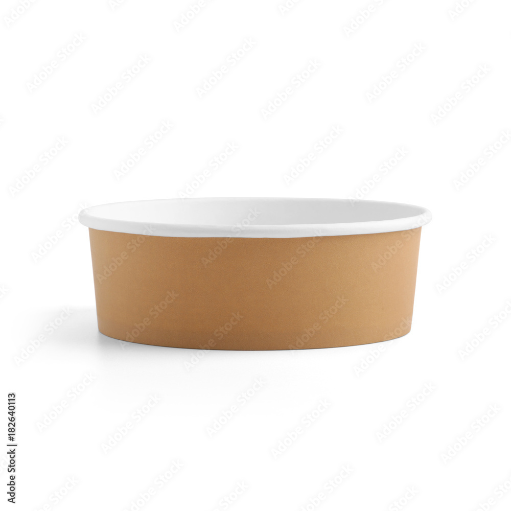 Paper food container isolated on white background. Packaging template ...
