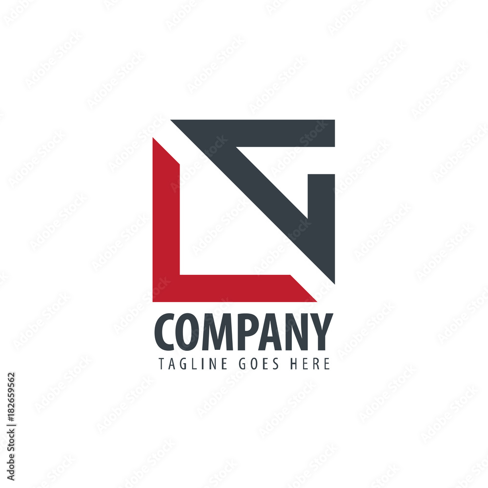 Initial Letter LC Design Square and Triangle Logo Stock Vector | Adobe ...
