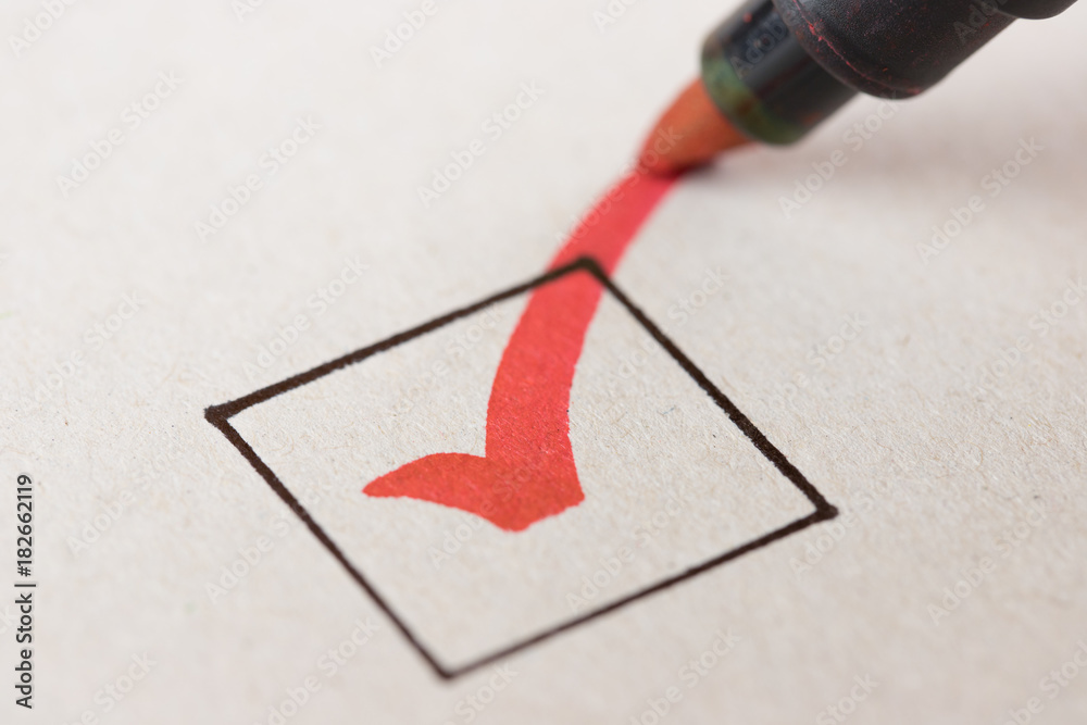 Macro photography of check mark on white background Stock Photo | Adobe ...