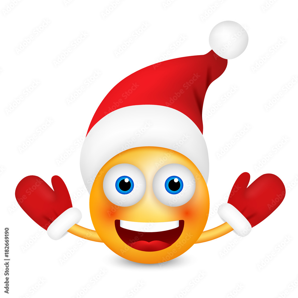 Santa Claus emoticon, smiley, emoji - vector illustration Stock Vector ...