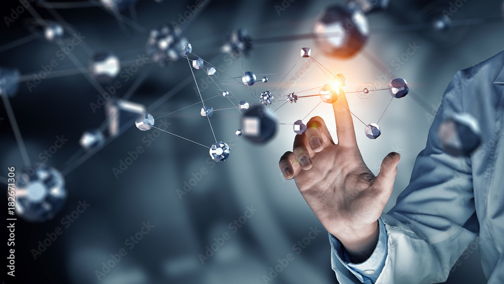 Wireless interaction and connection . Mixed media Stock-Foto | Adobe Stock