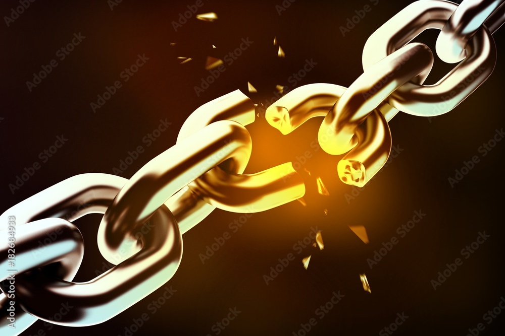 Broken Chain - 3d render Stock Illustration | Adobe Stock