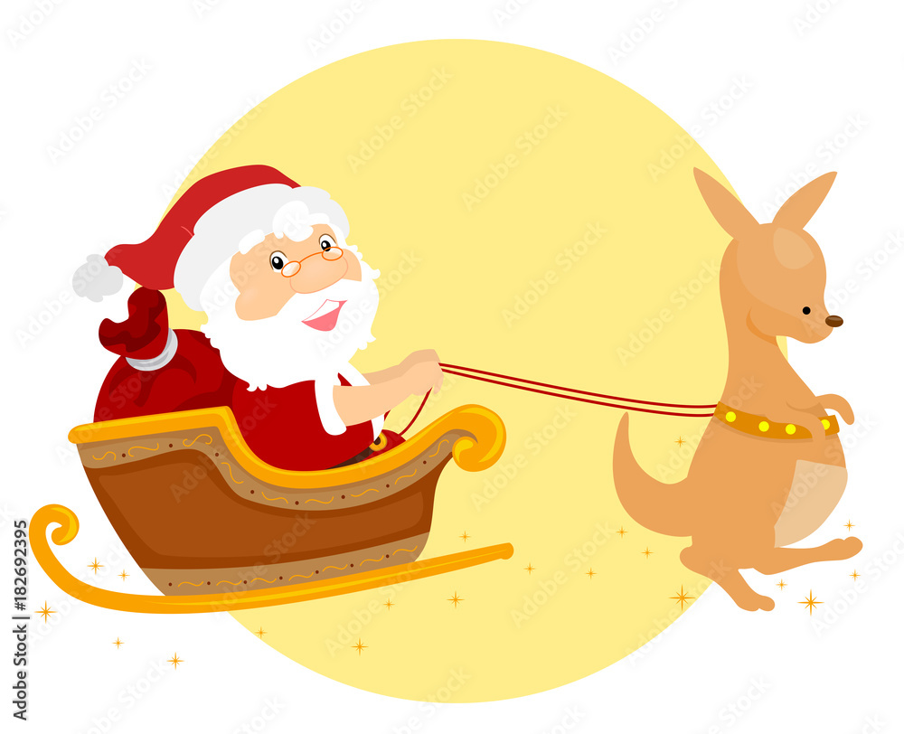 Santa Kangaroo Clipart