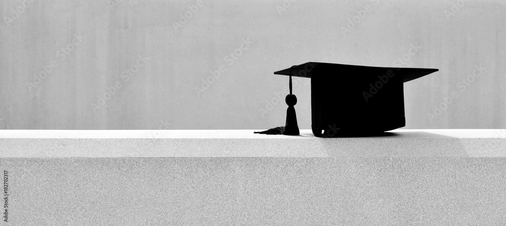 black graduation hat Stock Photo | Adobe Stock