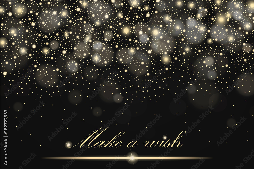 Vector gold glitter particles background effect for luxury greeting ...
